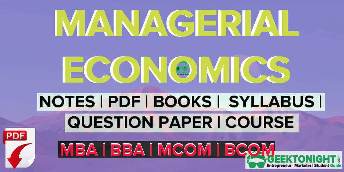 Managerial Economics Notes PDF, Syllabus 2026 MBA