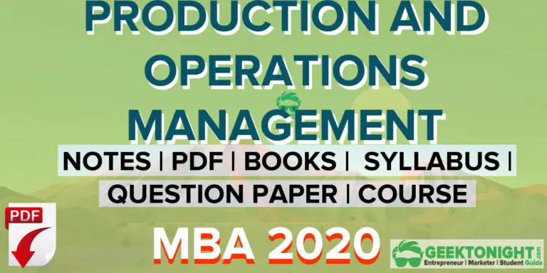 Operation Research Notes PDF | MBA, B Tech 2025