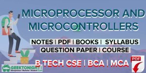 Microprocessor And Microcontrollers Notes PDF [2021] BTech