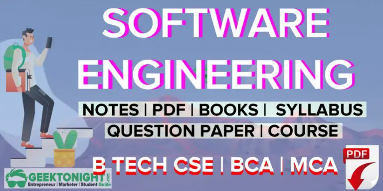 Software Engineering Notes PDF Syllabus | [2021] B Tech