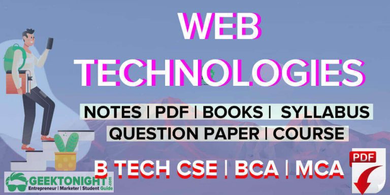 Web Technologies Notes | PDF, Syllabus [2021] B Tech